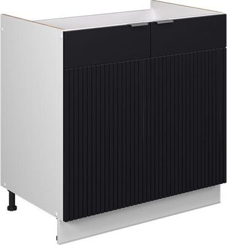 Vicco Sp&uuml;lenunterschrank Fame-Line, Schwarz gestreift, 80 cm ohne Arbeitsplatte Vicco