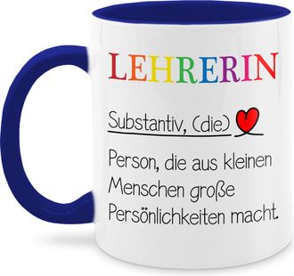 Shirtracer Tasse Tassen 325ml - Dankeschön Geschenk Lehrerin Definition | Abschiedsgeschenk Lehrerinnen Abschied Geschenke Lehrerinnen - 325 ml - Dunkelblau - le