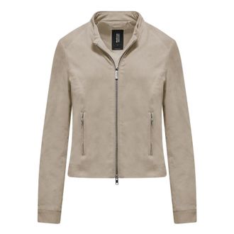 Bomboogie Femme, Vestes, Gris, Taille: 42 FR Naty Leather Jacket