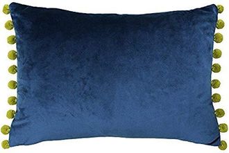 Riva Paoletti Fiesta FEATH CUSH 35X50 IND/OLI, Polyester, Indigo/Olive, 35x50cm