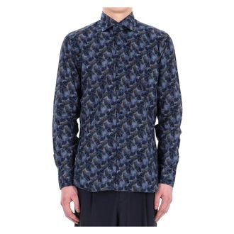 Barba Blumiges Leinen Dandylife Hemd - - Shirts - Herren - Blau - XL