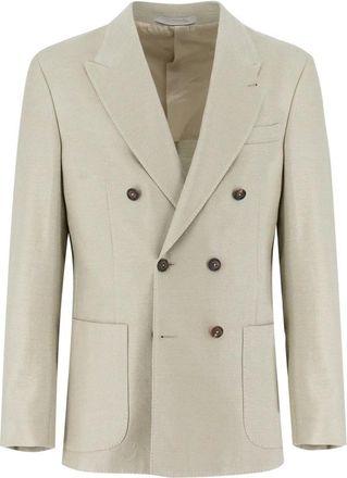 Eleventy Homme, Vestes, Vert, Taille: 2XL Veste Croisée