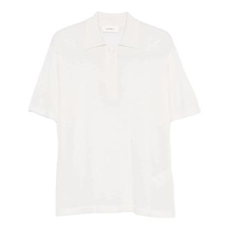 Lisa Yang Polo-Kragen Rippstrick - - Tops - Herren - Wei&szlig; - L