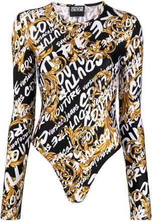 Versace Jeans Couture Femme, Tops, Noir, Taille: 42 FR Baroque Print Bodysuit