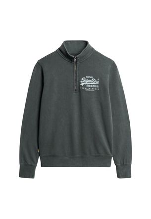 Superdry Herren Sweatshirt mit Grafik und Halbrei&szlig;verschluss Verwaschenes Schwarz XXXL