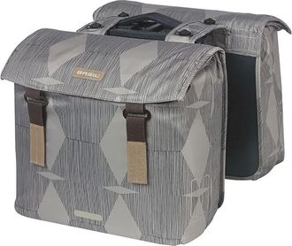 Basil Elegance - Fahrrad Doppeltasche MIK Chateau Taupe - 40-49 Liter - 16 x 36 x 32 cm - Wasserabweisender Verschluss