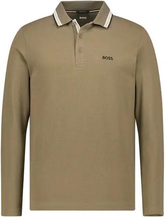 HUGO BOSS Herren Polo-Shirts gr&uuml;n Baumwoll-Piqu&eacute;