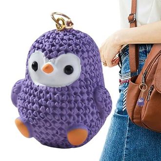 Generic Gen&eacute;rico Porte-cl&eacute;s pingouin mignon accessoires sac &agrave; dos, adorable pingouin | M&eacute;tal durable et design en caoutchouc souple, cl&eacute;, cadeau amusant pour 