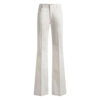 Etro Pegaso Embroidered Flared Jeans - - Trousers - Damen - Wei&szlig; - W28