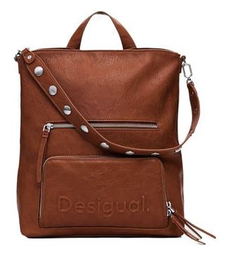 Desigual Sac &agrave; dos en polyur&eacute;thane pour femme - Taille M, marron, Einheitsgr&ouml;&szlig;e