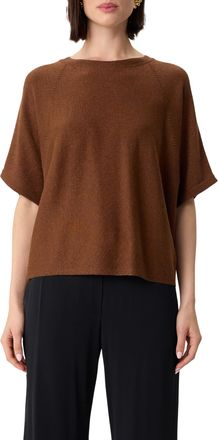 Comma Kurz&auml;rmeliger Feinstrick-Pullover mit Glitzergarn im Relaxed Fit