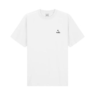 Arte Homme, Tops, Blanc, Taille: S T-shirt logo coeur en blanc