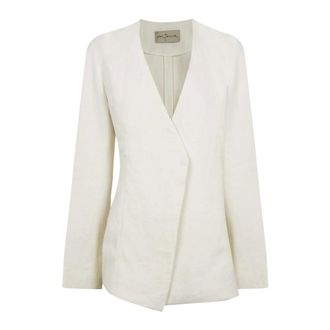 Cortana Costa- veste en lin ivoire - Femme - Vestes - Blanc - Taille: 38 FR