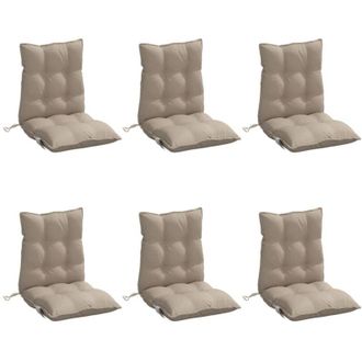 vidaXL Coussins de chaise &agrave; dossier bas lot de 6 taupe tissu oxford vidaXL