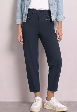 Street One Stoffhose STREET ONE, Damen, Gr. 40, L&auml;nge 28, blau (schwarzest blau), Stoff, Material: 61% Viskose, 32% Polyamid, 7% Elasthan, unifarben, comfort fit