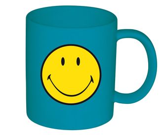 Zak designs Smiley Henkelbecher, 35 cl, Aqua blau