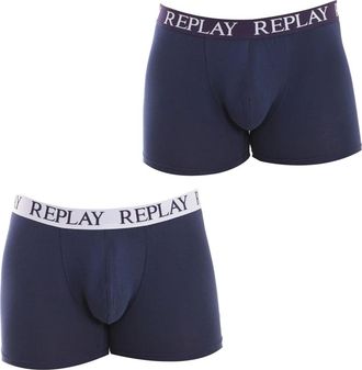 Replay Homme, Sous-v&ecirc;tements, Bleu, Taille: S Basic Boxer 2-Pack