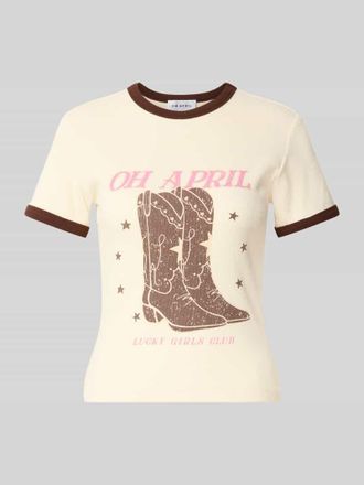 Oh April T-Shirt mit Motiv-Print Modell Boots