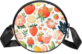 Generic Sac &agrave; bandouli&egrave;re Circle pour femme, petit sac &agrave; bandouli&egrave;re color&eacute; avec fermeture &eacute;clair, bretelles r&eacute;glables, sac &agrave; main rond d&eacute;contract&eacute; pour femme