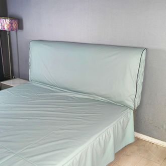 Generic Wasserfester Dehnbarer Kopfteilbezug aus PU Doppelbett Queen Bett King Bett Abriebfester Staubdichter Schutz Hellblau 210cmx65cm/82.6x25in