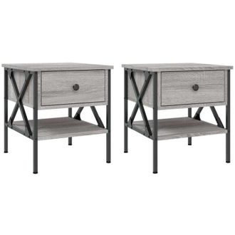 vidaXL Tables de chevet 2 pcs sonoma gris 40x42x45 cm bois ing&eacute;nierie Vidaxl