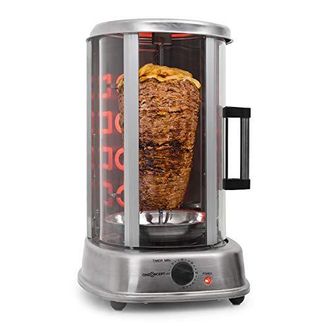 Oneconcept oneConcept Kebap Master - R&ocirc;tissoire verticale, Machine &agrave; kebab, Grill vertical, puissance max. 1500W (Argent avec Porte)