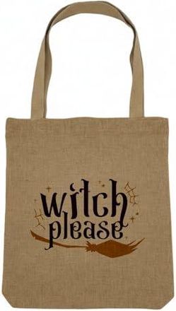 Fabulous Sac Shopping Tote Bag Aspect Lin - Witch Please Sorci&egrave;re Bitch Halloween Horreur - Sac de Courses Toile Epaisse 360g Beige Naturel Cabas Port&eacute; Epaule 
