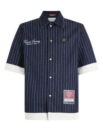 Philipp Plein Shortsleeve Denim Overshirt Tennis