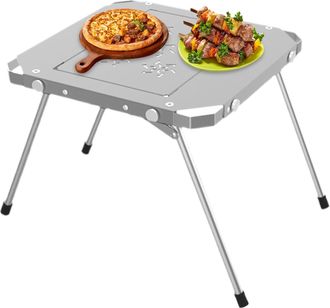 Generico Klapptisch mit Tablett, Picknick-Ausr&uuml;stung aus Aluminium, leicht und einfach zu transportieren, Campingtisch, f&uuml;r Familientreffen, Garten, Sport, Ter