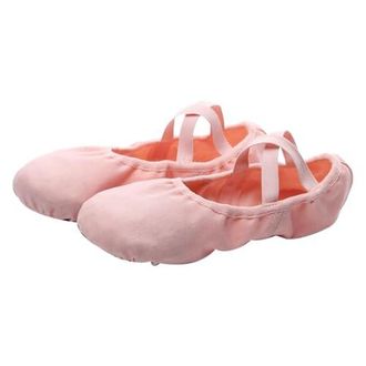Yardwe Chaussures de Ballet Adultes avec Semelle Anti-d&eacute;rapante et Bande &Eacute;lastique Souples et Respirantes pour Danse Gymnastique et Fitness Couleur Chair
