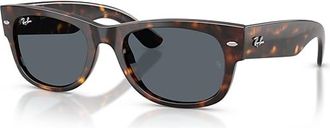 Ray-Ban Mega Wayfarer II Sonnenbrillen Havana Fassung Blau Glas 52-21