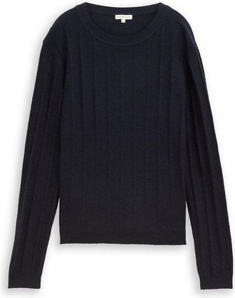 Tom Tailor Strickpullover Pullover & Strickjacken Rib Strickpullover mit Wollanteil