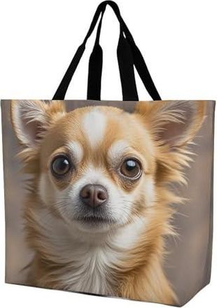 Generic Chihuahua Mignon Sac Courses L&eacute;ger Tote Bag Grand Sac Cabas Pour Voyage Quotidienne Gym