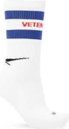 VETEMENTS unisex, Sous-v&ecirc;tements, Blanc, Taille: M Logo Sock