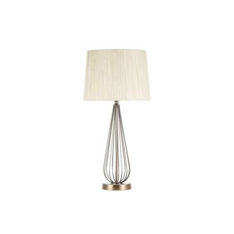 AkunaDecor Lampe &agrave; poser Robina 1xe27 cuir avec pantalon beige 62x30x30 cm