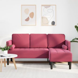 vidaXL Sofa Set Weinrot 173 x 131 x 67 cm Samt Vidaxl