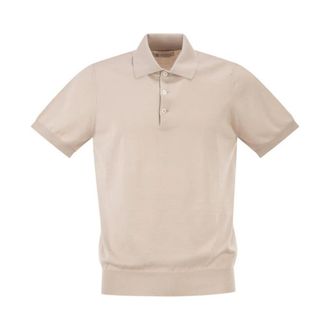 Brunello Cucinelli Kurzarm-Poloshirt - - Tops - Herren - Beige - XL