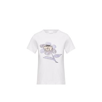 Moncler Moncler Cotton Jersey Printed T-shirt, Women, White, Size: Xl