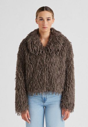 Milestone Fellimitatjacke MSWhitney Damen Kunstfelljacke &Uuml;bergangsjacke