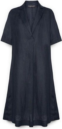 Elena Miro Femme, Robes, Bleu, Taille: 40 FR Robe-chemise en lin et canvas