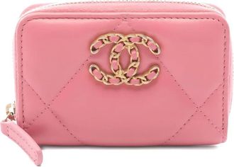 Chanel 2021 19 gestepptes Portemonnaie - Rosa