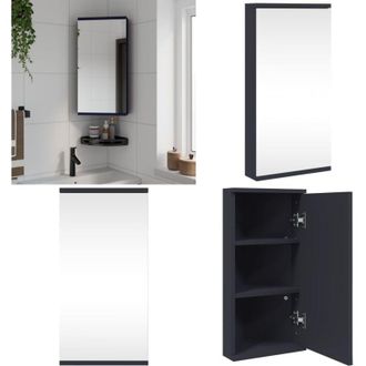vidaXL Vidaxl - Armoire de bain &agrave; miroir dangle gris 30x24x60 cm - Meuble De Salle De Bain - Armoire De Salle De Bain - Meuble Lavabo - Miroir Salle De