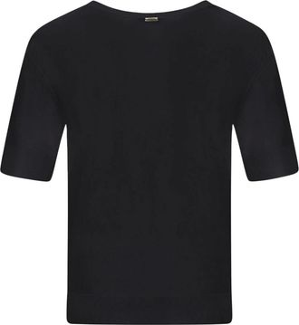 Herno Femme, Tops, Noir, Taille: 38 FR Haut Tricot&eacute; &agrave; Col Rond