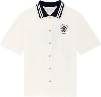 Dr&ocirc;le de Monsieur Homme, Chemises, Beige, Taille: L Chemise Piqu&eacute;e Slogan Rose