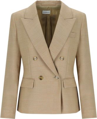 Marella BLAZER DOUBLE BOUTONNAGE GIRAFE BEIGE MARELLA