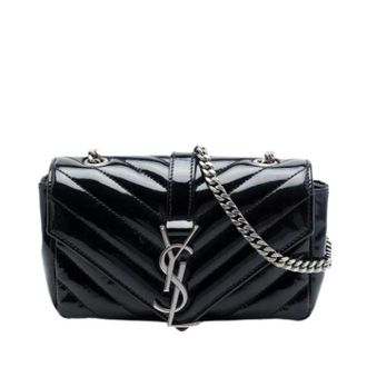 Saint Laurent Sac bandouli&egrave;re en cuir verni matelass&eacute; doccasion - Femme - Pre-owned - Noir - Taille: ONE Size