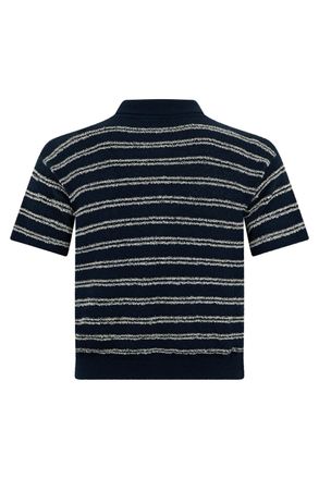Moncler Mens Polo Shirt Striped Blue Cotton T-shirts And Polos