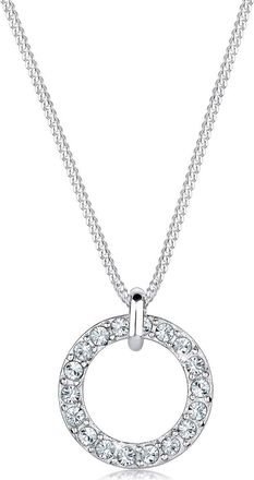 Elli Halskette Damen Solitär Kreis Anhänger mit Kristallen in 925 Sterling Silber