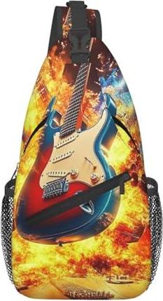 Generic Sac &agrave; bandouli&egrave;re motif explosion de guitare, sac &agrave; dos de voyage pour homme, sac &agrave; dos de randonn&eacute;e