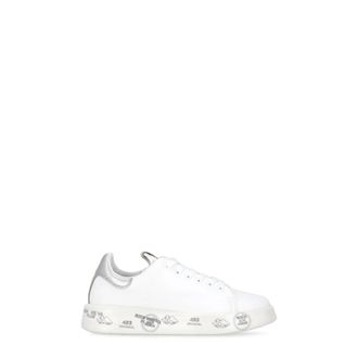 Premiata Femme, Chaussures, Blanc, Taille: 39 EU Baskets en cuir blanc avec d&eacute;tails contrastants
